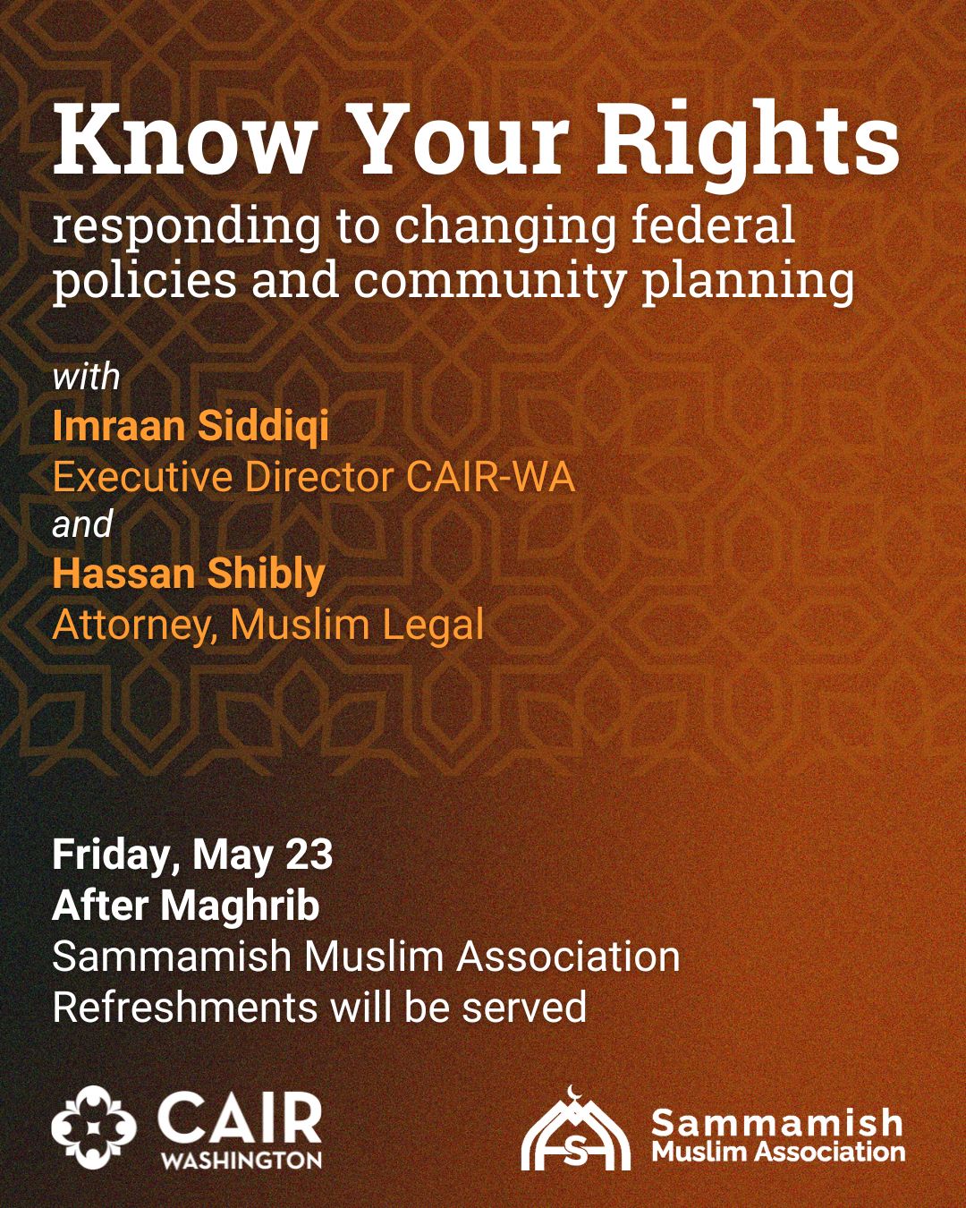 Know Your Rights Panel - SMA Mosque